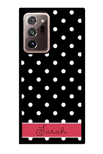 Polka Dot Black White Red Personalized Black Rubber Phone Case Compatible With Samsung Galaxy S23 S23+ Ultra S22 S22+ S21 S21FE S21+ S20FE S20+ S20 Note 20 S10 S10+ S10e