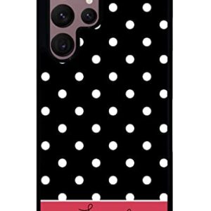 Polka Dot Black White Red Personalized Black Rubber Phone Case Compatible With Samsung Galaxy S23 S23+ Ultra S22 S22+ S21 S21FE S21+ S20FE S20+ S20 Note 20 S10 S10+ S10e