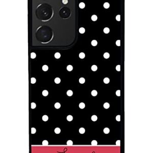 Polka Dot Black White Red Personalized Black Rubber Phone Case Compatible With Samsung Galaxy S23 S23+ Ultra S22 S22+ S21 S21FE S21+ S20FE S20+ S20 Note 20 S10 S10+ S10e