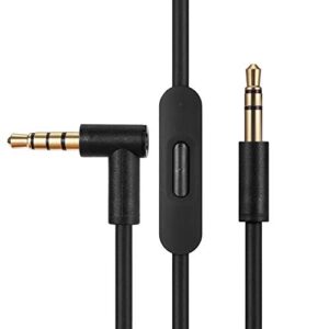 replacement audio cable cord wire,compatible with beats headphones studio solo pro detox wireless mixr executive pill with in line mic and control (black)