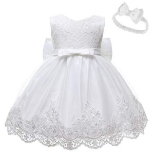 LZH Baby Girl White Dresses 3-6 Months,Baptism Dresses Baby Girl Christmas Dress,Baby Girl Party Dress Wedding Pageant