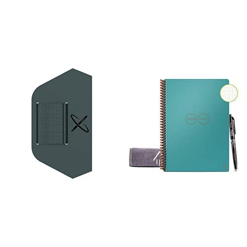 Rocketbook Smart Reusable Notebook - Dot-Grid Eco-Friendly Notebook with 1 Pilot Frixion Pen - Neptune Teal Cover, Executive Size (6" x 8.8") & Pen/Pencil Holder (Pen Station)