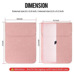 Allinside 13" Laptop Sleeve Compatible with MacBook Air 13 2018-2022 (M2 A2681 M1 A2337)/ MacBook Pro 13 2016-2022 (M2 A2686 M1 A2338 A2251 A2289 A2159), PU Leather Laptop Case, Pink