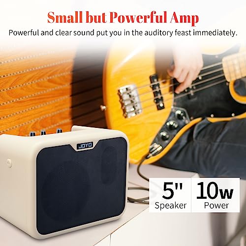 JOYO 10W Mini Bass Amp Dual Channel Small Carry Bass Amplifier Combo Portable for Guitar Bass Practice (MA-10B)