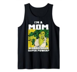 marvel i'm a mom what's your superpower she-hulk portrait tank top