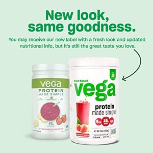 Vega Protein Made Simple Protein Powder, Vanilla - Stevia Free, Vegan, Plant Based, Healthy, Gluten Free, Pea Protein for Women and Men, 9.2 oz (Packaging May Vary)