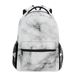 wamika marble backpacks for girls kids boys griotte stone school book bags waterproof student laptop backpack black and white college carrying bag casual durable lightweight travel sports day packs