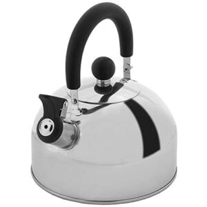 lily's home 2 quart stainless steel whistling tea kettle, the perfect stovetop tea and water boilers for your home, dorm, condo or apartment.