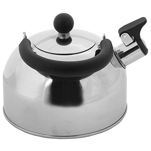 Lily's Home 2 Quart Stainless Steel Whistling Tea Kettle, the Perfect Stovetop Tea and Water Boilers for Your Home, Dorm, Condo or Apartment.