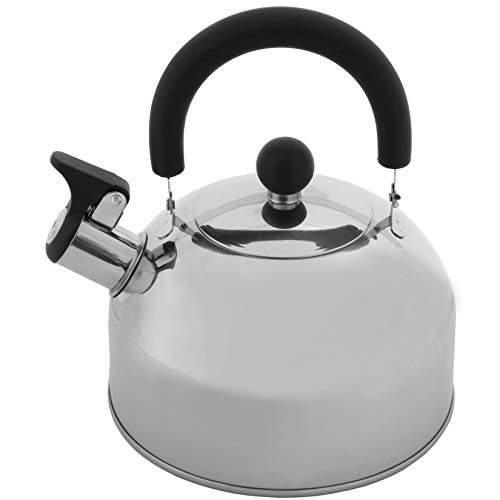 Lily's Home 2 Quart Stainless Steel Whistling Tea Kettle, the Perfect Stovetop Tea and Water Boilers for Your Home, Dorm, Condo or Apartment.