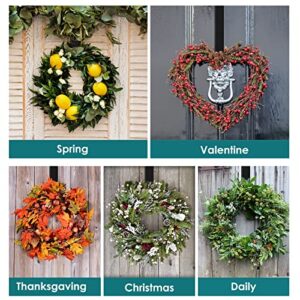 Myfolrena Wreath Hanger Adjustable Door Hanger Wreath Hanger for Front Door 15-24inch,Over The Door Wreath Hanger, Hold Up 20lb(Bronze-1 Pack)