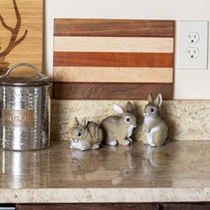 Besti Bunny Statue Yard Garden Decorations (3 Bunnies) | Cute Rabbits Look Great in Any Outdoor Living Space | Small Bunnies Can Also Be Used for Kitchen & Table Decor | 2-7/8 x 4 x 4-1/4 Inches