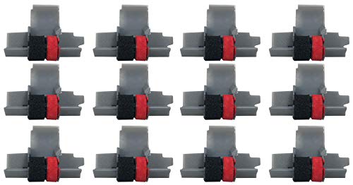 IR-40T Ink Roller, Black and Red Compatible with Canon P23-DH V Calculator, Casio HR-100TM, HR-150TM (12 Pack)