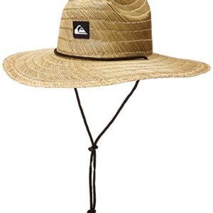 Quiksilver mens Pierside Straw Lifeguard Beach Sun Hat, Natural/Black, Large-X-Large US