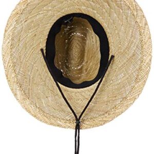 Quiksilver mens Pierside Straw Lifeguard Beach Sun Hat, Natural/Black, Large-X-Large US