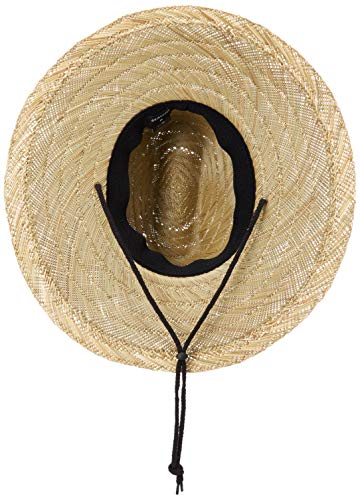 Quiksilver mens Pierside Straw Lifeguard Beach Sun Hat, Natural/Black, Large-X-Large US