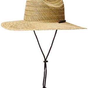 Quiksilver mens Pierside Straw Lifeguard Beach Sun Hat, Natural/Black, Large-X-Large US