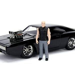 Jada Toys Fast & Furious Dom & Dodge Charger R/T, 1:24 Scale Build n' Collect Die-Cast Model Kit with 2.75" Die-Cast Figure, Black