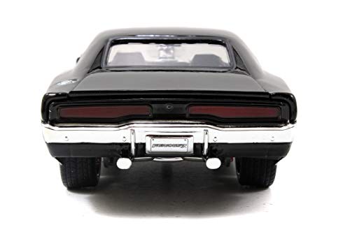 Jada Toys Fast & Furious Dom & Dodge Charger R/T, 1:24 Scale Build n' Collect Die-Cast Model Kit with 2.75" Die-Cast Figure, Black