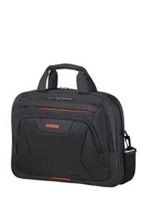 american tourister unisex adult briefcase, black (black/orange), m (15.6 inch)