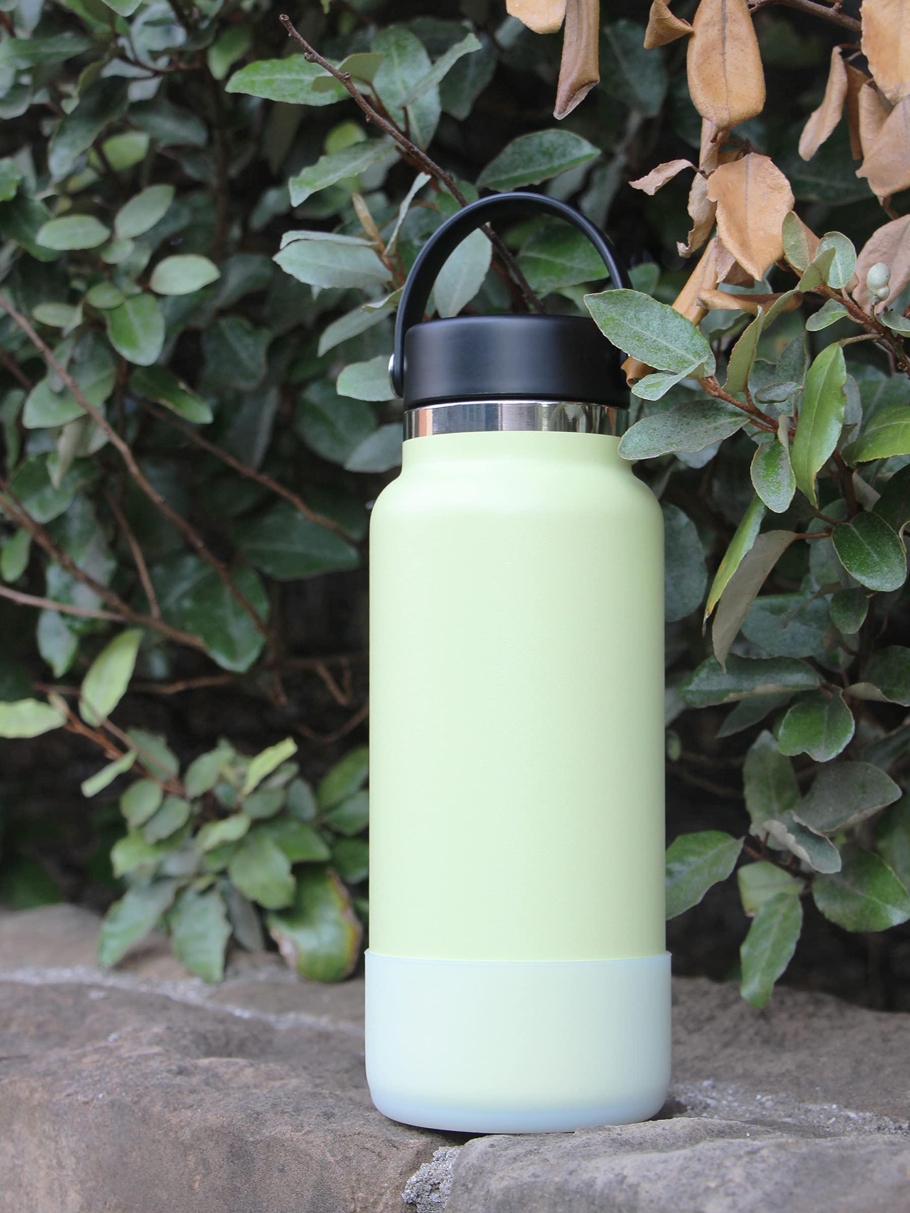 One MissionX Protective Boot Sleeve for Hydro Flask - Stanley Quencher & IceFlow Tumbler - Also for Similar Bottles, BPA Free Silicone (Fits Hydro 12-24oz/Stanley 40oz Quencher, White Clear)