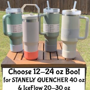 One MissionX Protective Boot Sleeve for Hydro Flask - Stanley Quencher & IceFlow Tumbler - Also for Similar Bottles, BPA Free Silicone (Fits Hydro 12-24oz/Stanley 40oz Quencher, White Clear)