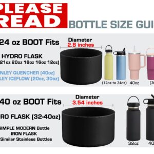 One MissionX Protective Boot Sleeve for Hydro Flask - Stanley Quencher & IceFlow Tumbler - Also for Similar Bottles, BPA Free Silicone (Fits Hydro 12-24oz/Stanley 40oz Quencher, White Clear)