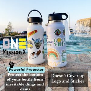 One MissionX Protective Boot Sleeve for Hydro Flask - Stanley Quencher & IceFlow Tumbler - Also for Similar Bottles, BPA Free Silicone (Fits Hydro 12-24oz/Stanley 40oz Quencher, White Clear)