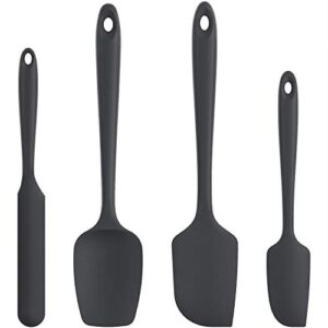 u-taste silicone spatula set with 600 degrees fahrenheit heat resistant (black)