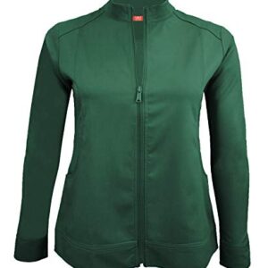 Natural Uniforms M&M Scrubs Women's Ultra Soft Front Zip Warm-Up Scrub Jacket (Medium, Hunter Green)