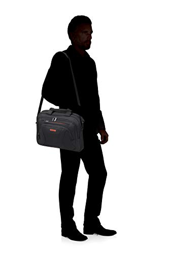 American Tourister Briefcase, Black (Black/Orange), S (13.3 Inch-14 Inch)