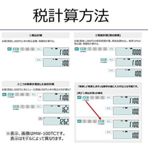 Casio MW-100TC-WE-N W Tax Rate Calculator, 10 Digits, Tax Calculator, White, Mini Just Type