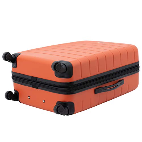 Wrangler Smart Luggage Set with Cup Holder and USB Port, Burnt Orange, 20inch,24inch,28inch