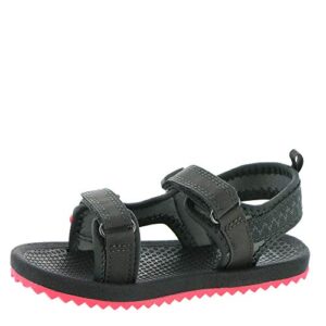 oshkosh b'gosh boy's harbor sandal, charcoal, 6 toddler