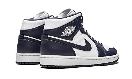 Jordan Air 1 Mid (White/Metallic Gold-Obsidian 10)