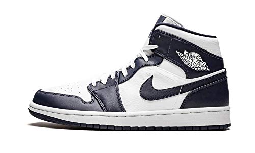 Jordan Air 1 Mid (White/Metallic Gold-Obsidian 10)