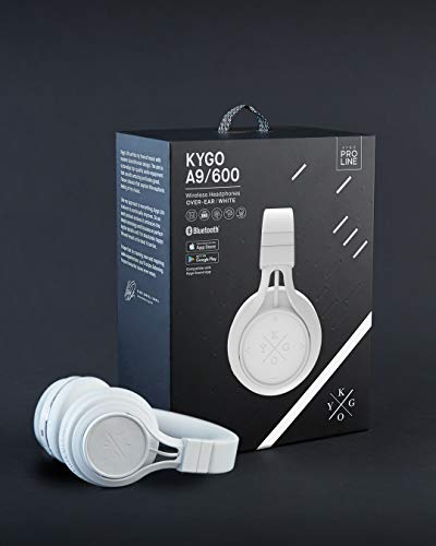 Kygo Life A9/600 | Over-Ear Bluetooth Headphones, aptX® and AAC® Codecs, Built-in Microphone, NFC Pairing, Memory Foam Ear Cushions, 23 Hours Playback, Kygo Sound App, Pro Line (White)