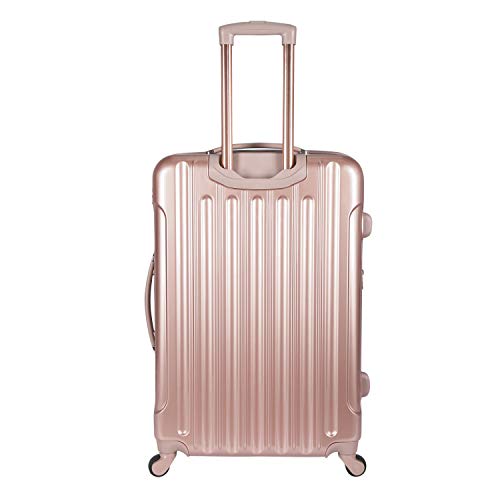 kensie Women's Alma Hardside Spinner Luggage,Expandable, Rose Gold, 3 Piece Set (20/24/28)