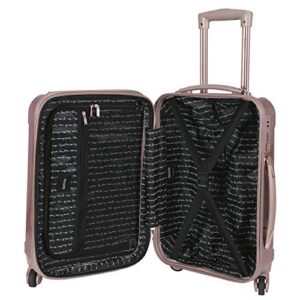 kensie Women's Alma Hardside Spinner Luggage,Expandable, Rose Gold, 3 Piece Set (20/24/28)