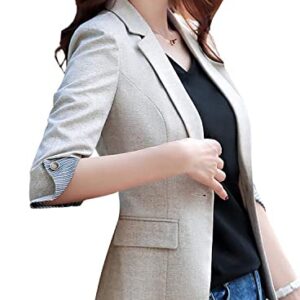 SUSIELADY Womens Notched Lapel Pocket Single Button Casual Work Office Blazer Jacket Slim Fit Blazer for Business Lady