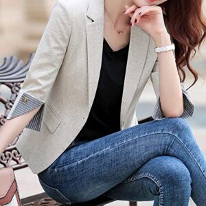 SUSIELADY Womens Notched Lapel Pocket Single Button Casual Work Office Blazer Jacket Slim Fit Blazer for Business Lady