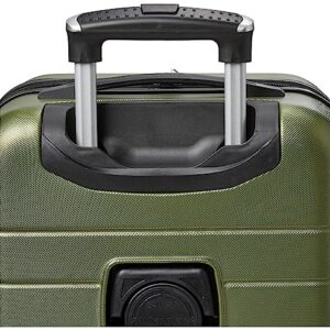 Wrangler Smart Luggage Set with Cup Holder and USB Port, Olive Green, 20-Inch Carry-On