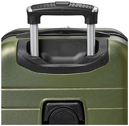 Wrangler Smart Luggage Set with Cup Holder and USB Port, Olive Green, 20-Inch Carry-On