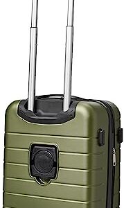 Wrangler Smart Luggage Set with Cup Holder and USB Port, Olive Green, 20-Inch Carry-On