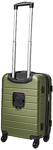 Wrangler Smart Luggage Set with Cup Holder and USB Port, Olive Green, 20-Inch Carry-On