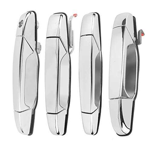 LCWRGS 4pcs Exterior Chrome Door Handle Front Rear Driver & Passenger Side Replacement for 2007-2013 Cadillac Escalade Chevy Silverado Avalanche Tahoe GMC Sierra Yukon