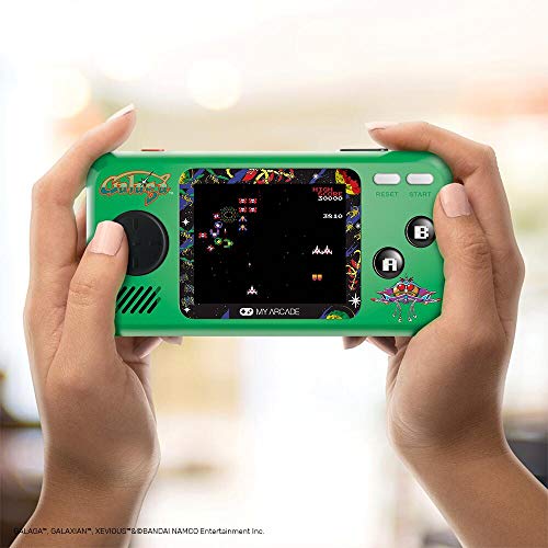 My Arcade Pocket Player Handheld Game Console: 3 Built In Games, Galaga, Galaxian, Xevious, Collectible, Full Color Display, Speaker, Volume Controls, Headphone Jack, Battery or Micro USB Powered