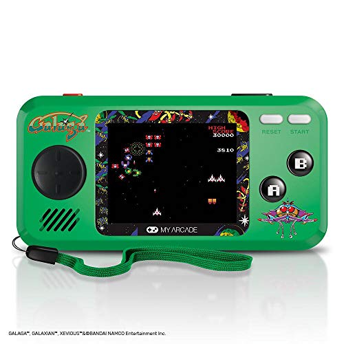 My Arcade Pocket Player Handheld Game Console: 3 Built In Games, Galaga, Galaxian, Xevious, Collectible, Full Color Display, Speaker, Volume Controls, Headphone Jack, Battery or Micro USB Powered