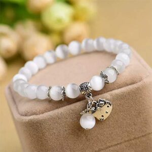 EuTengHao 488Pcs Cat Eye Glass Beads Set Natural Gemstone Round Loose Stone Beads with Pendant Accessories Open Jump Ring Spacer Beads Bracelet String for Bracelet Necklaces Crafting Earrings Jewelry