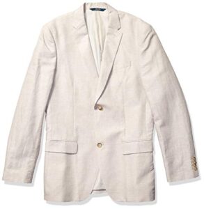 perry ellis big & tall suit jacket men's big, natural linen herringbone, 46 long (tall)